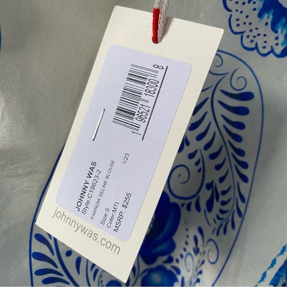 Johnny Was | Tops | Johnny Was Farrow Seline Silk Blouse Floral Blue Sz ...